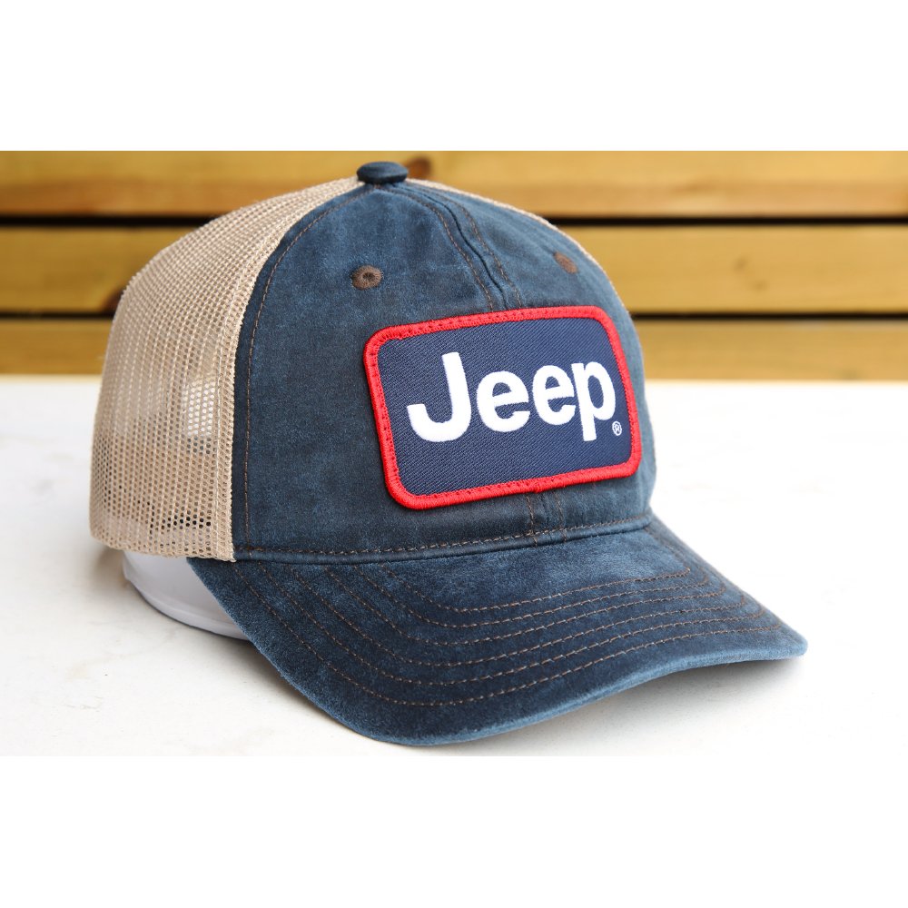 Hat - Jeep Coated Chino Twill Patch - Navy/Khaki – Jeep Graphic Studio