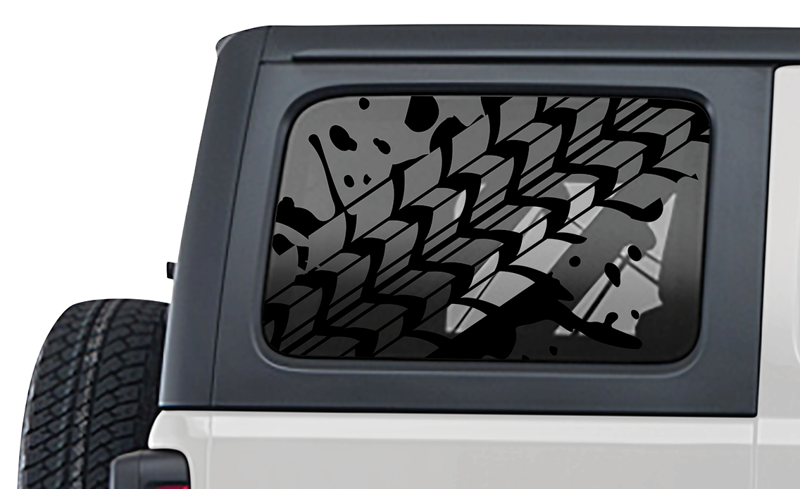 Tire Tread Rear window Graphic (4 door) ( Both Sides) – Jeep Graphic Studio