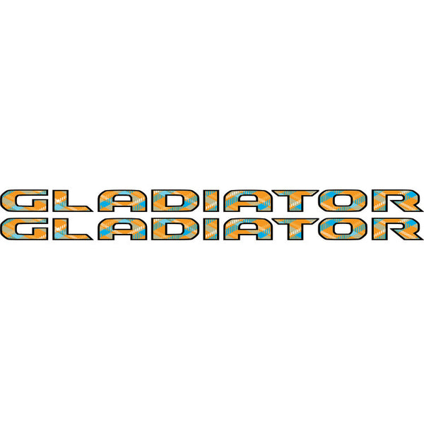 Gladiator Hood Lettering - Orange and Blue Plaid – Jeep Graphic Studio