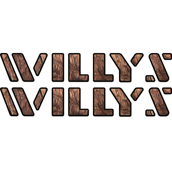 Willys Hood Lettering Textured - Wood – Jeep Graphic Studio