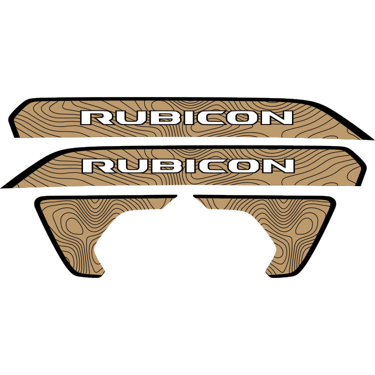 Rubicon Hood Lettering and Fender Insert Package - Topography with Bla ...