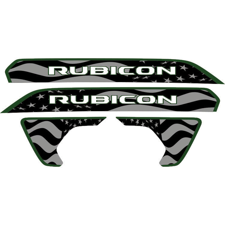 Rubicon Hood Lettering and Fender Insert Package - Subdued American Fl ...