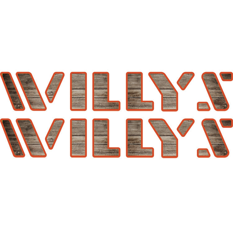 Willys Hood Lettering Textured - Wood Palette – Jeep Graphic Studio