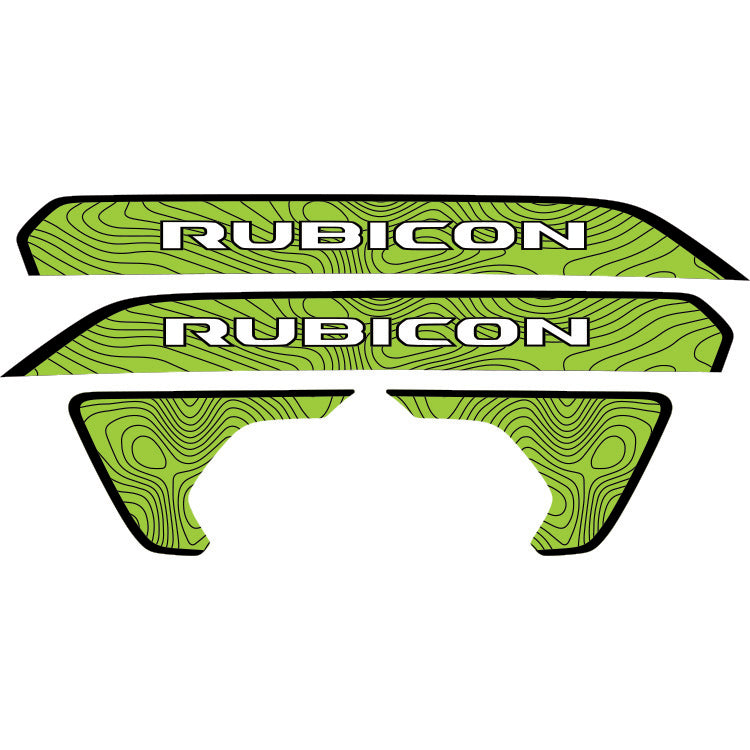 Rubicon Hood Lettering and Fender Insert Package - Topography with Bla ...
